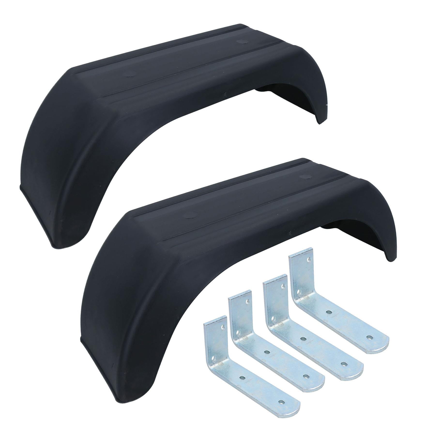 8" Plastic Mudguards Fender (Pair) Flush Fit & 4 SMALL Brackets ...
