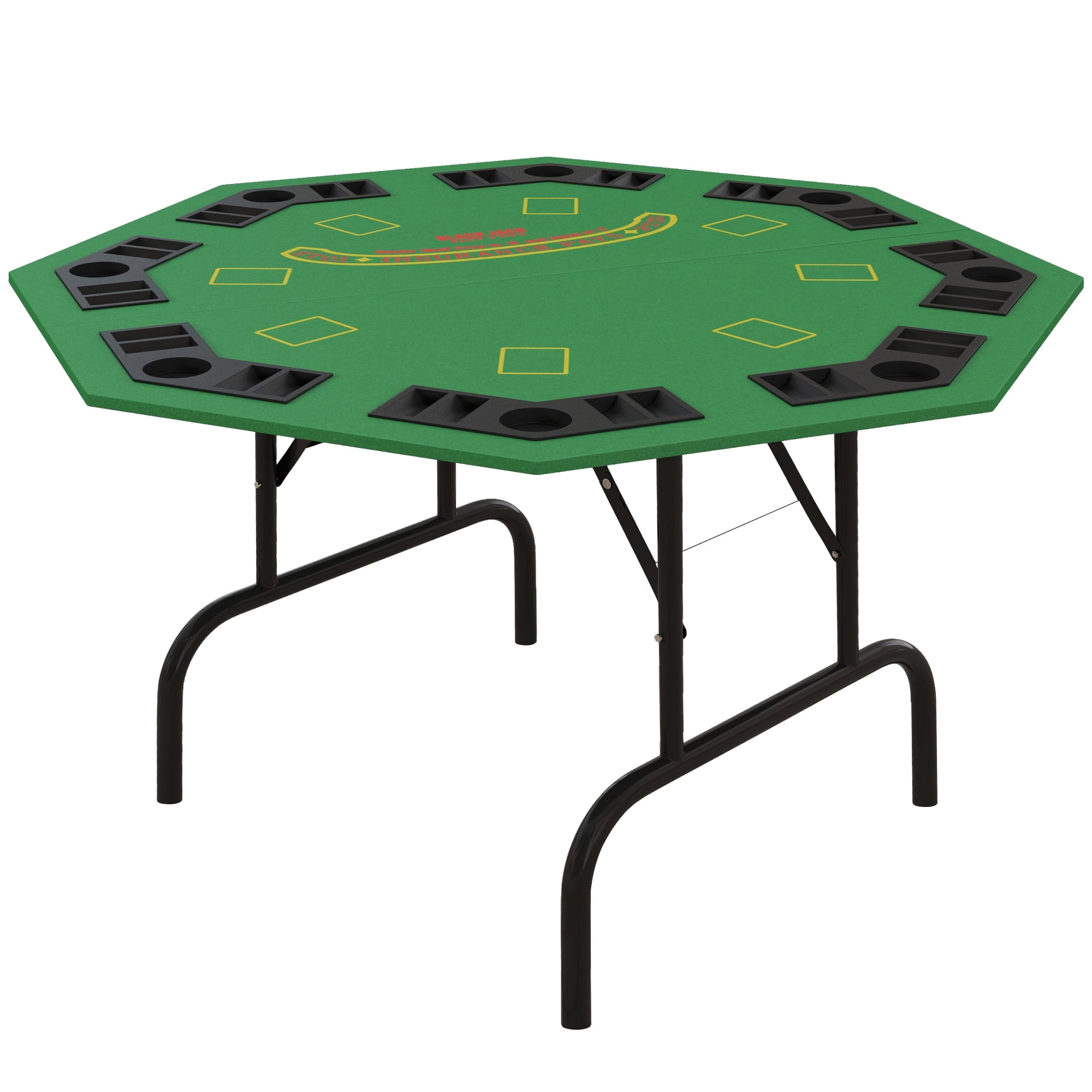 8-Player Foldable Poker Table: Octagonal Design with MDF Top, Steel ...