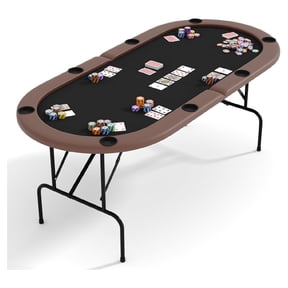 Costway Portable 8 Player Poker Game Table with Felt Card, Foldable ...