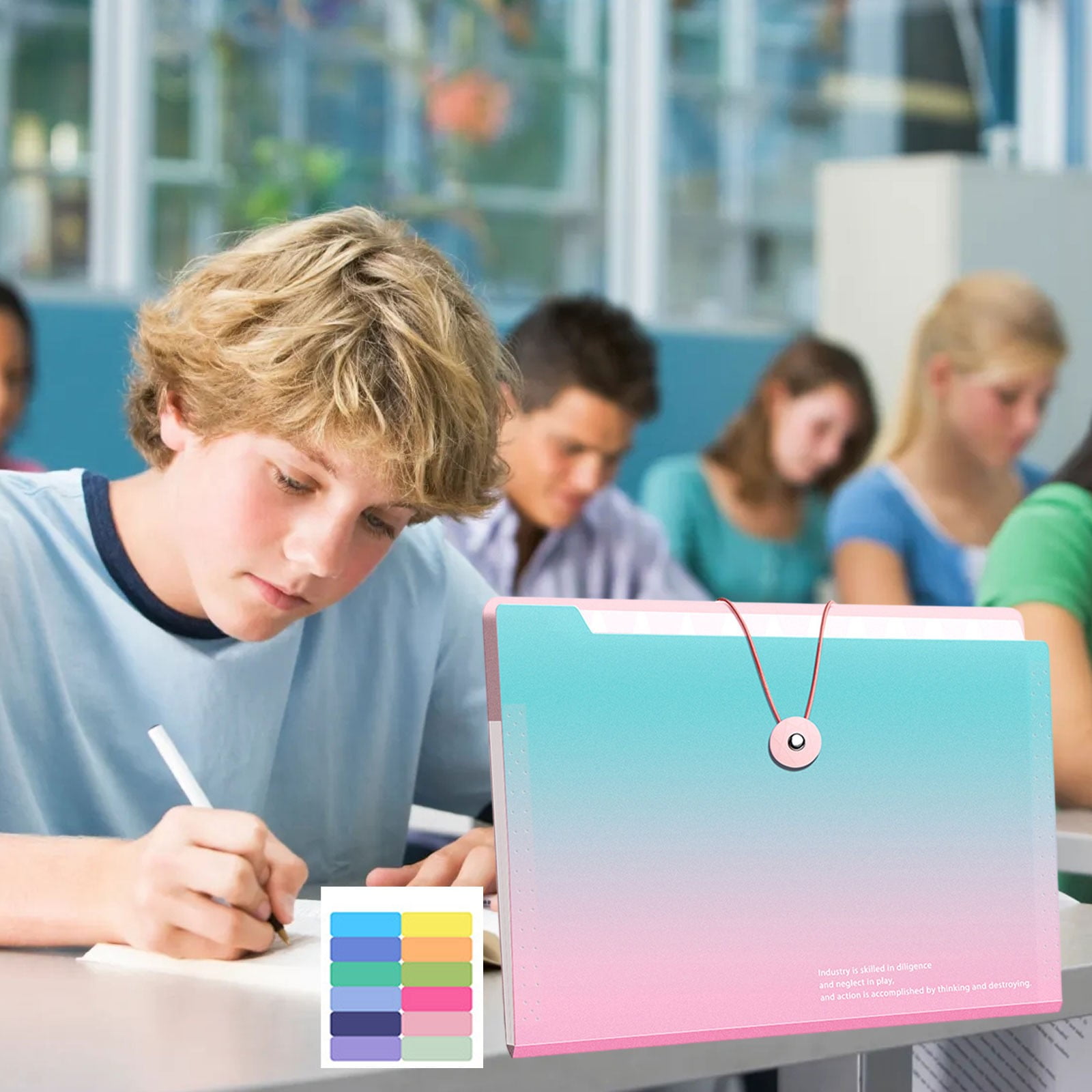 8-Pocket Expandable File Organizer for A4 Paper - Waterproof Accordion ...