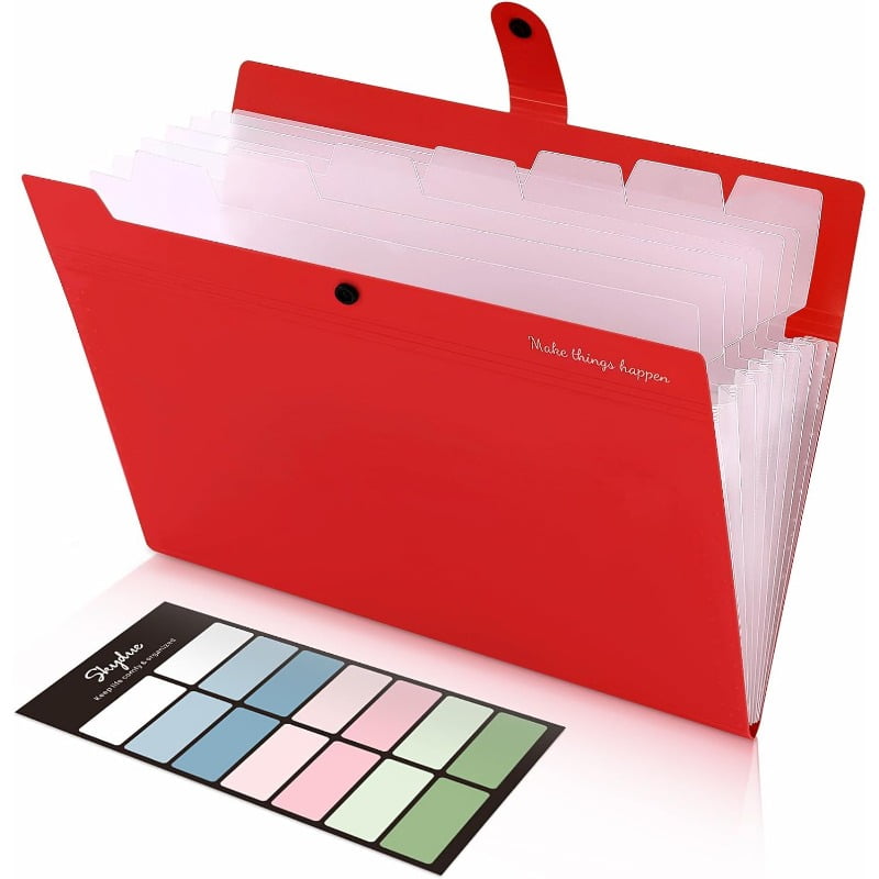 8-Pocket Expanding File Organizer – Accordion File Folders with Labels ...