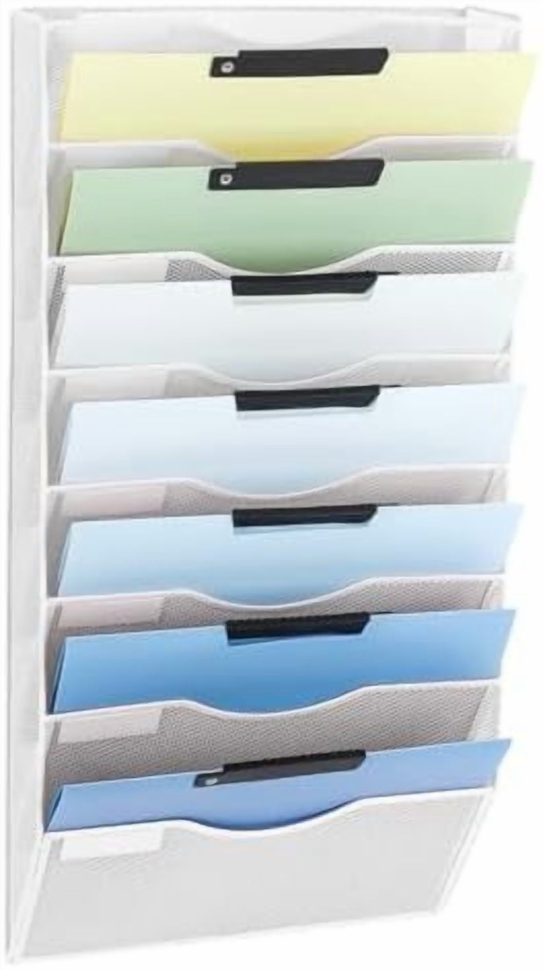8 Pocket Mesh Hanging Wall File Organizer, Wall Mounted Mail Paper ...