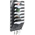 8 Pocket Mesh Wall File Organizer with Key Hooks, Hanging Paper Folder ...