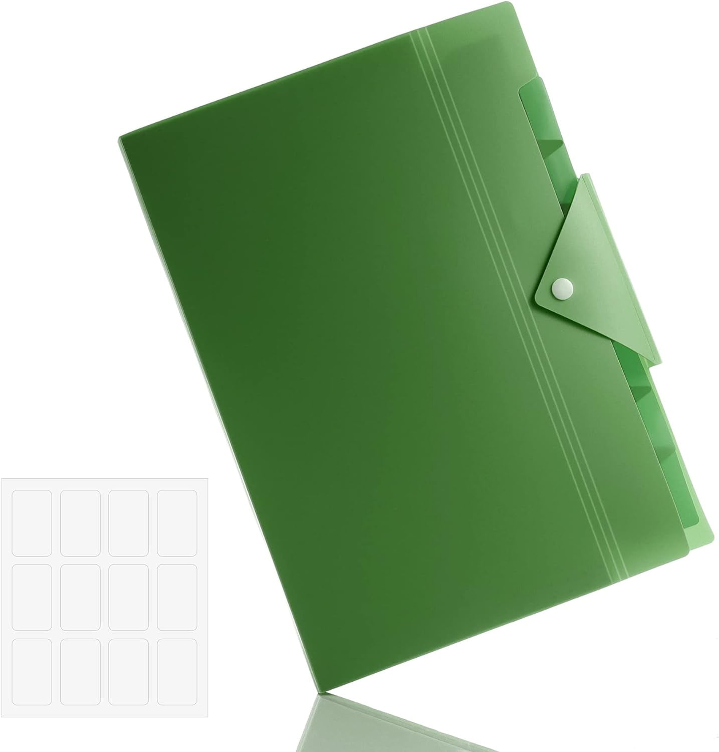 8 Pockets Expanding File Folder with 12 Sticky Labels Letter Size ...