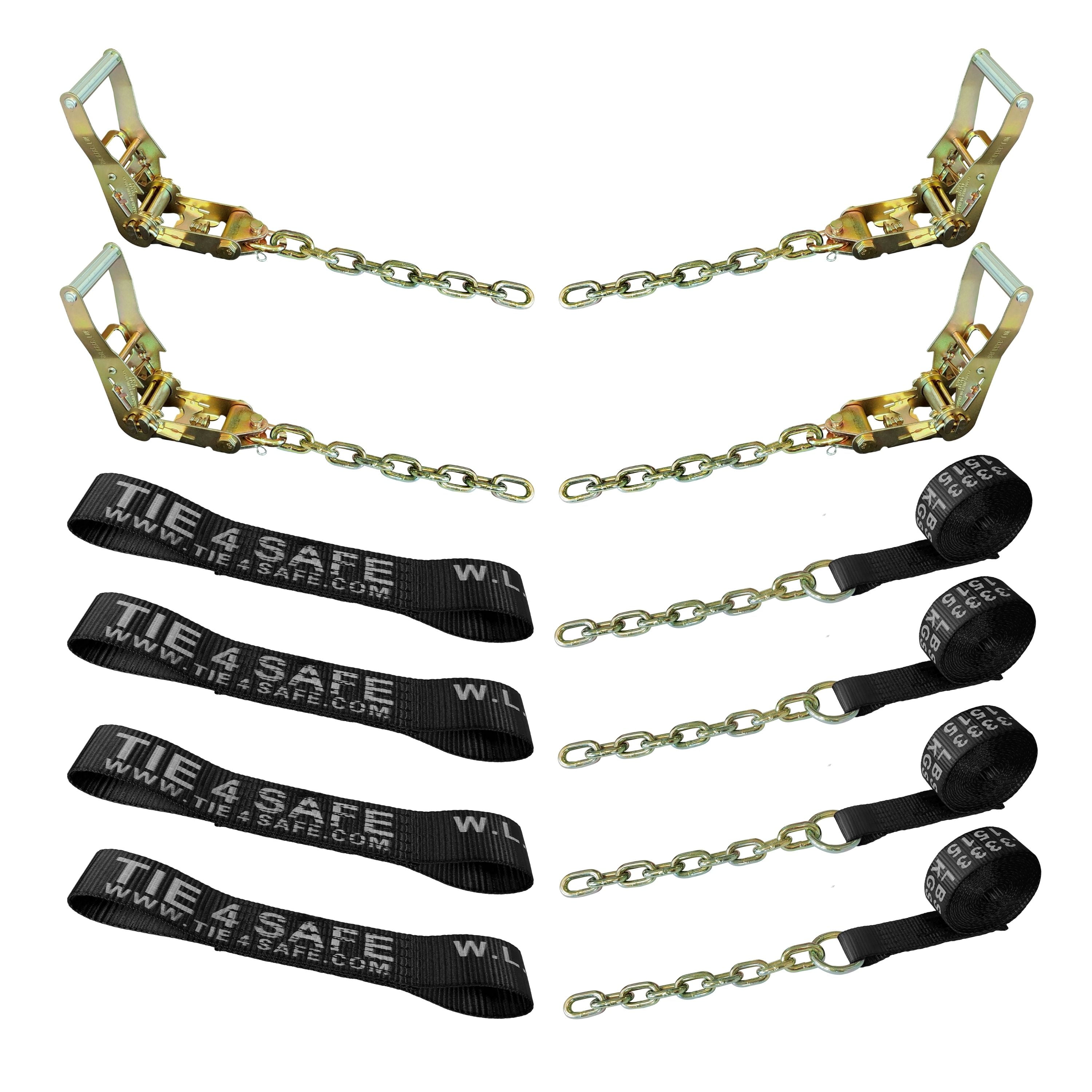 8 Point Rollback 2" x 14' Tie Down System Chain Ends for Car Hauler ...