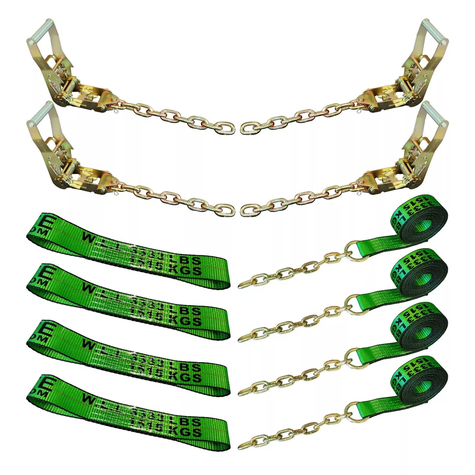 8 Point Rollback 2" x 14' Tie Down System Chain Ends for Car Hauler ...