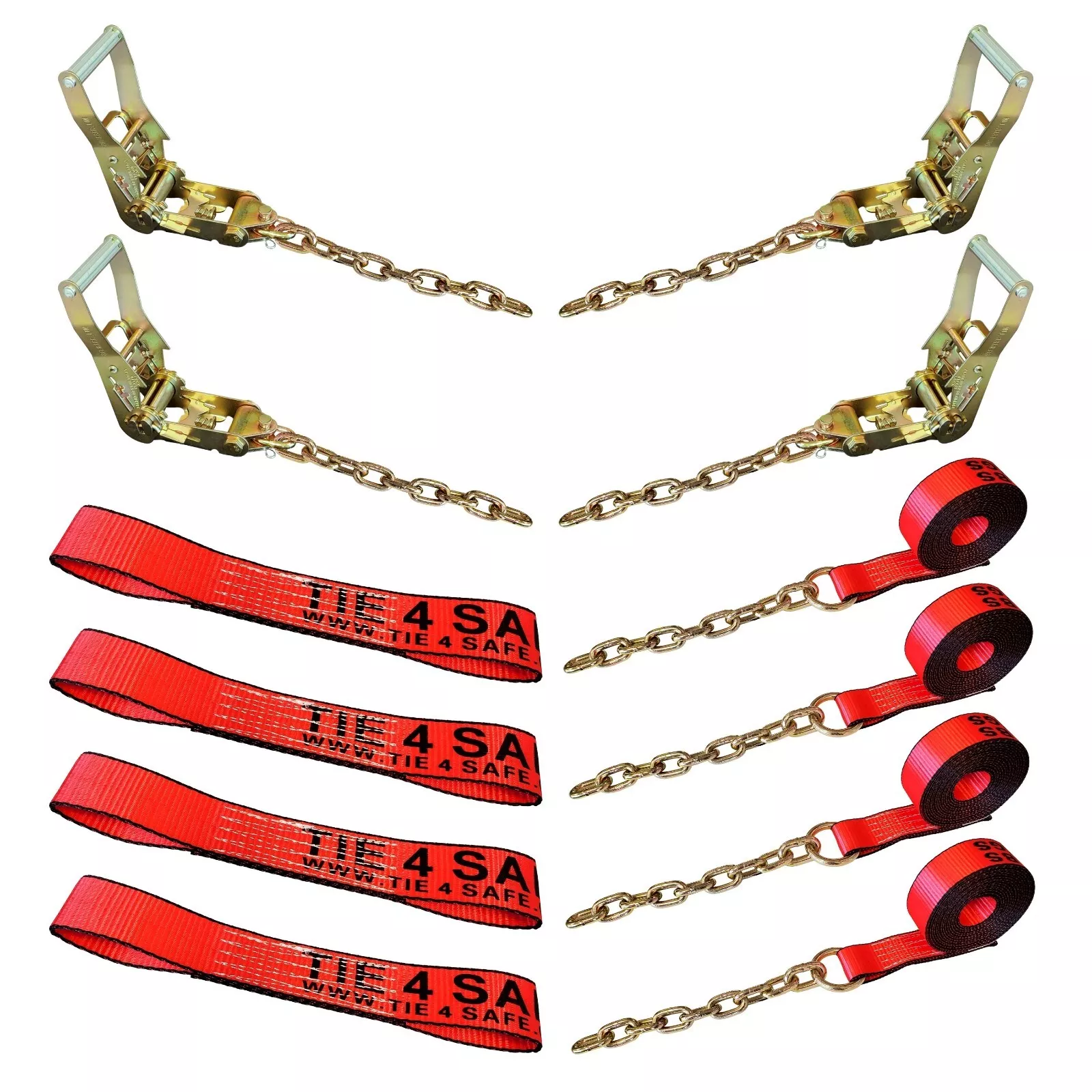 8 Point Rollback 2" x 14' Tie Down System Chain Ends for Car Hauler ...