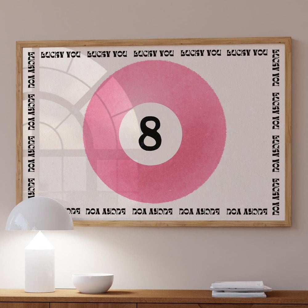 8 Pool Ball Print, Kitsch Aesthetic Art, Landscape Print, Billiards ...