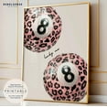 8 Pool Ball Print Pink Lucky You Leo.pard Wall Art Dopamine Decor ...