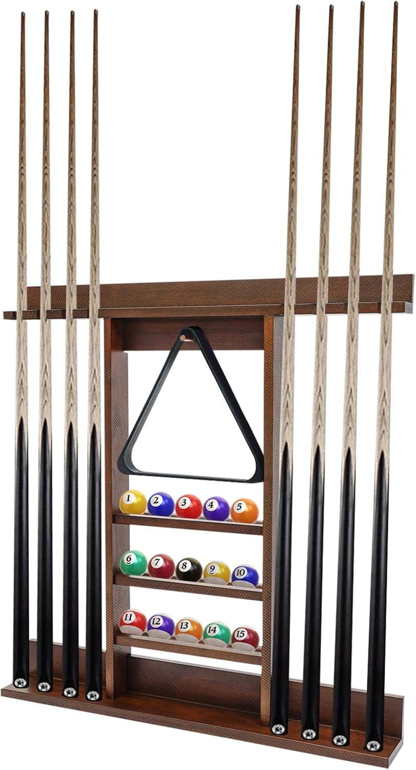 8 Pool Cue Wall Rack, Pool Stick Holder Wall Mount, Billiard Stick Wall ...