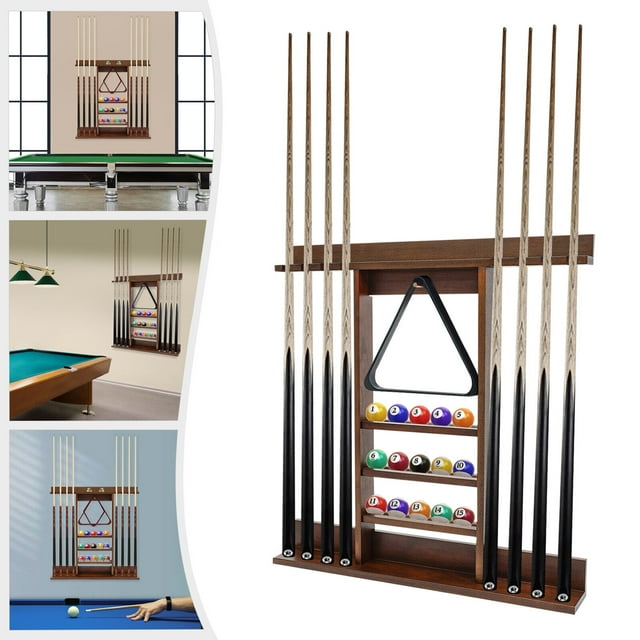 8 Pool Rack, Cue Pool Stick Holder Wall Mounted, Billiard Cue Holder ...