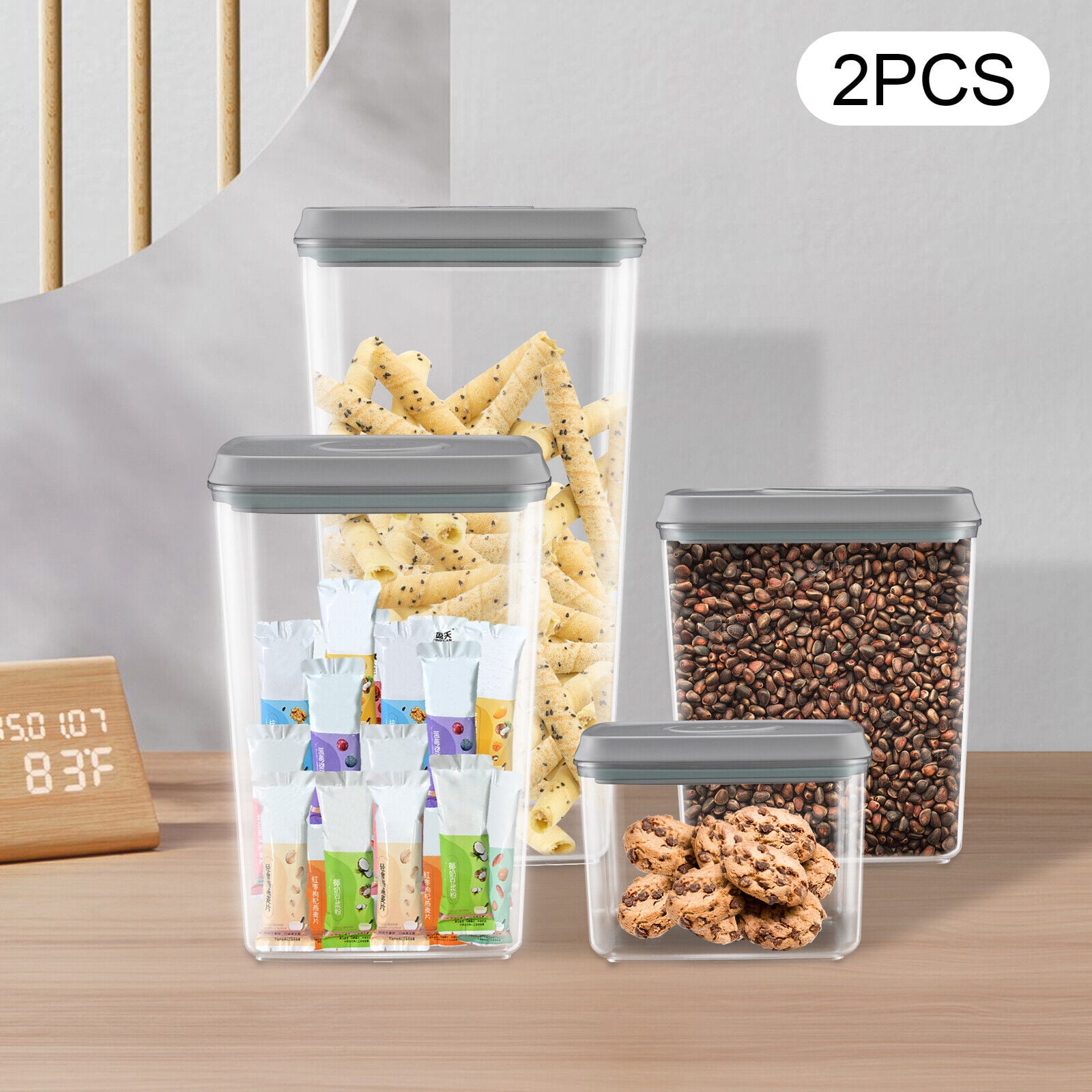 8* Pop Airtight Food Containers Stackable Food Storagers for Flour ...