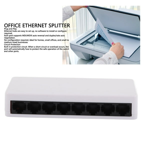 8,Port 10/100Mbps Ethernet Switch, Fast Network Connectivity For Gaming ...