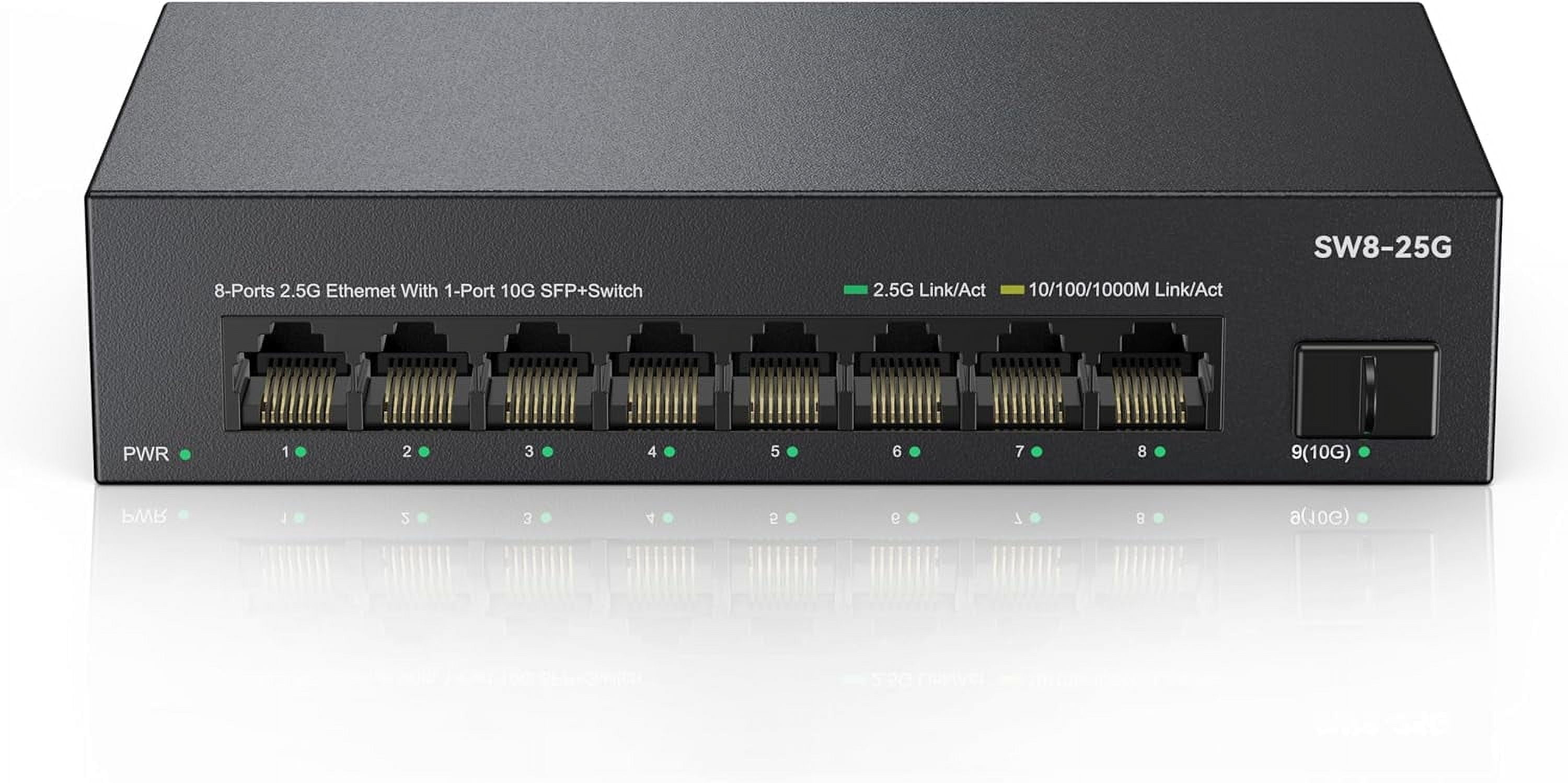 8 Port 2.5G Ethernet Switch Unmanaged Network Switch with 8 x 2.5 ...