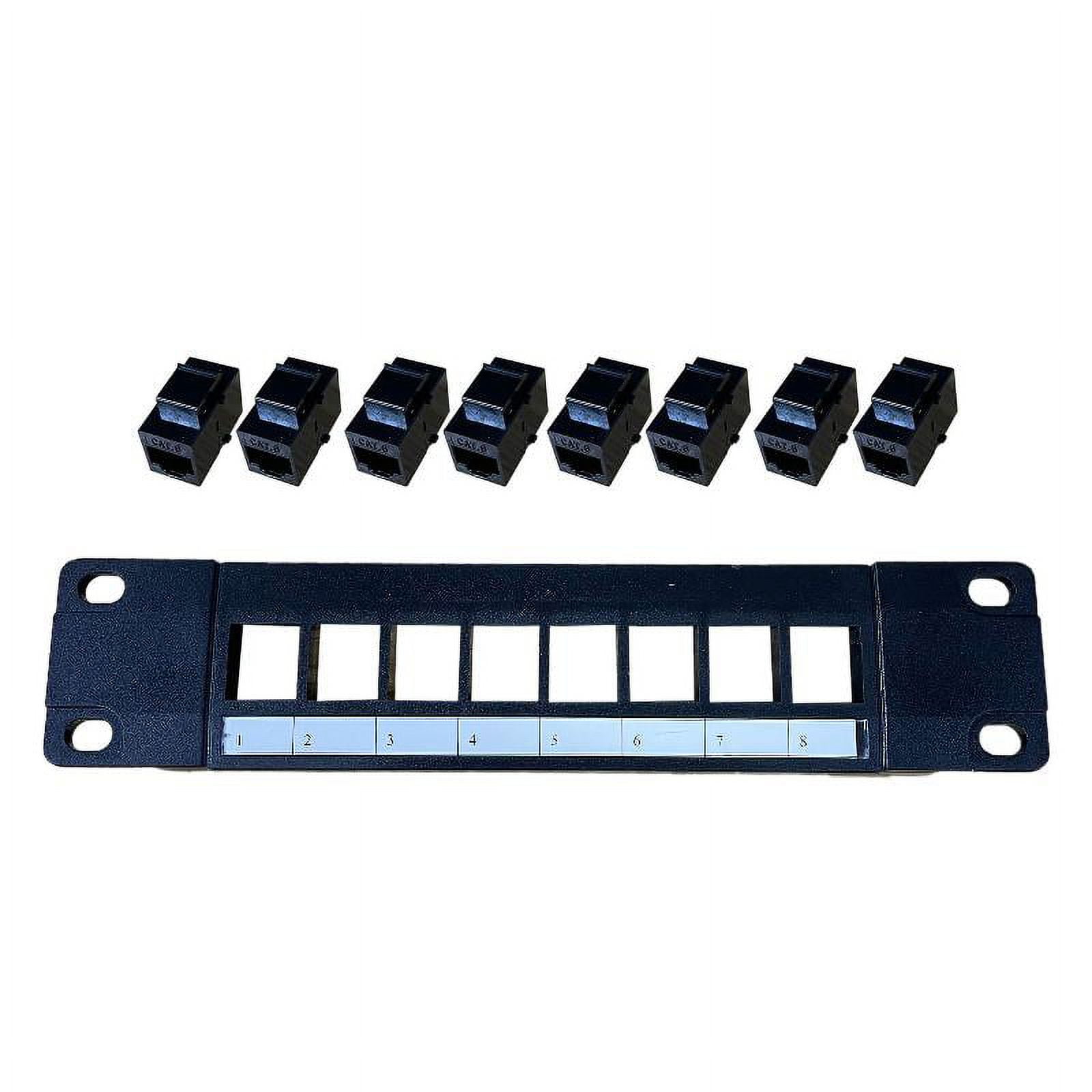 8 Port CAT6 RJ45 Pass-Thru Patch Panel with Mounting Bracket for ...