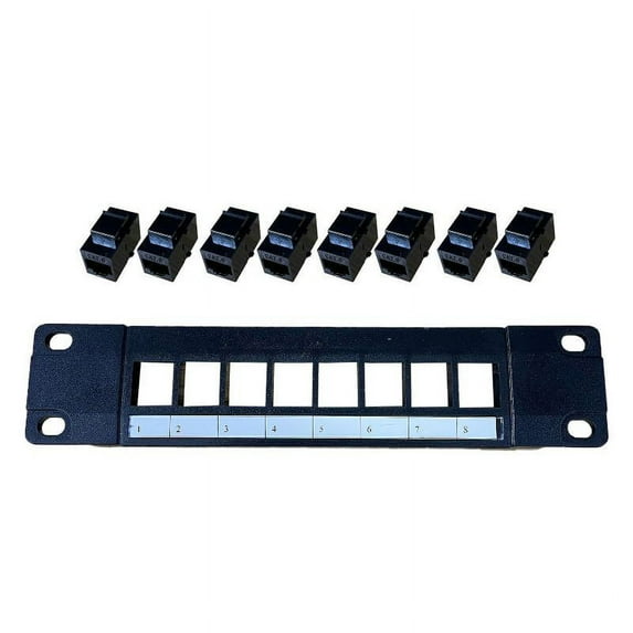8 Port CAT6 RJ45 Pass-Thru Patch Panel with Mounting Bracket for ...