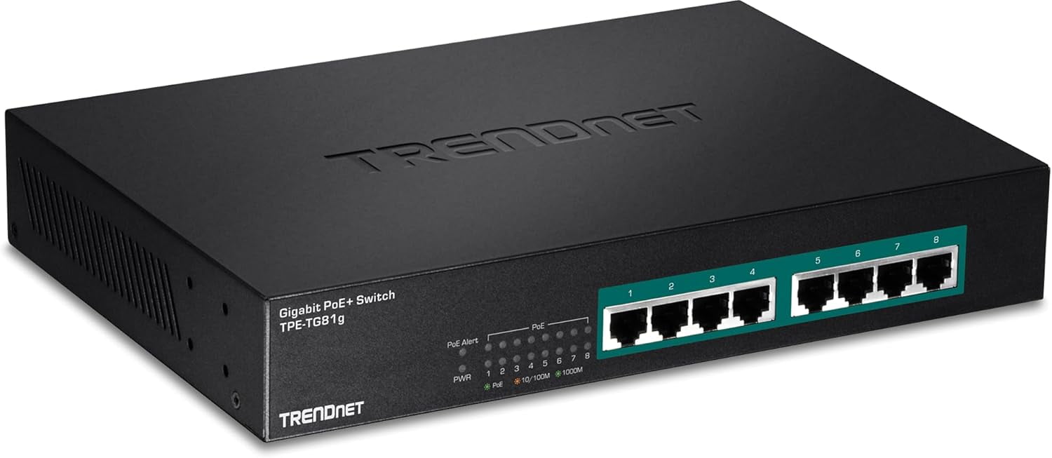 8-Port Gigabit GREENnet PoE+ Switch, TPE-TG81g, 8 x Gigabit PoE+ Ports ...
