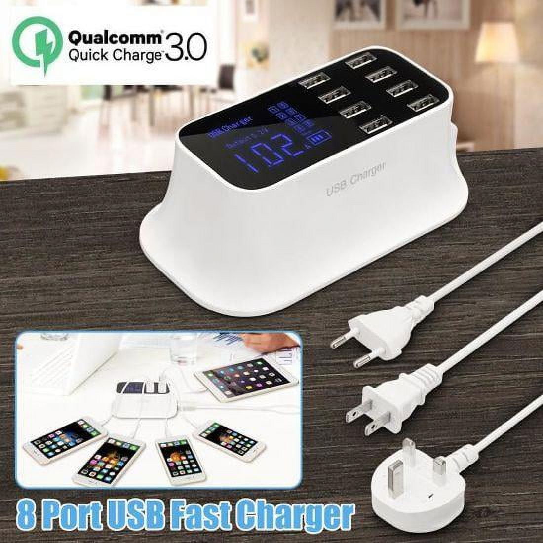 8 Port Smart USB Charger Adapter Station Hub LED Display Mobile Phone ...