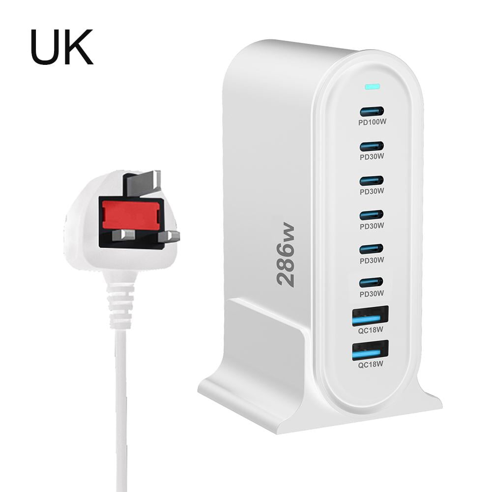 8 Port USB Charger, Power Self-Adaptation, Safe Charging Station with ...