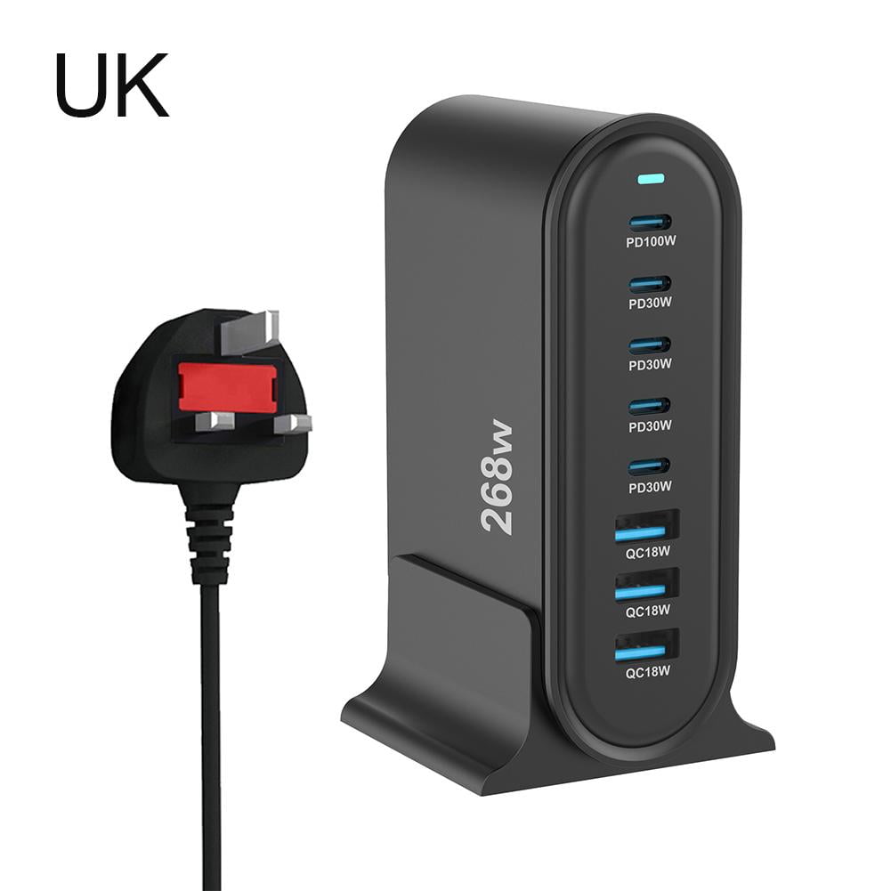 8 Port USB Charger, Power Self-Adaptation, Safe Charging Station with ...