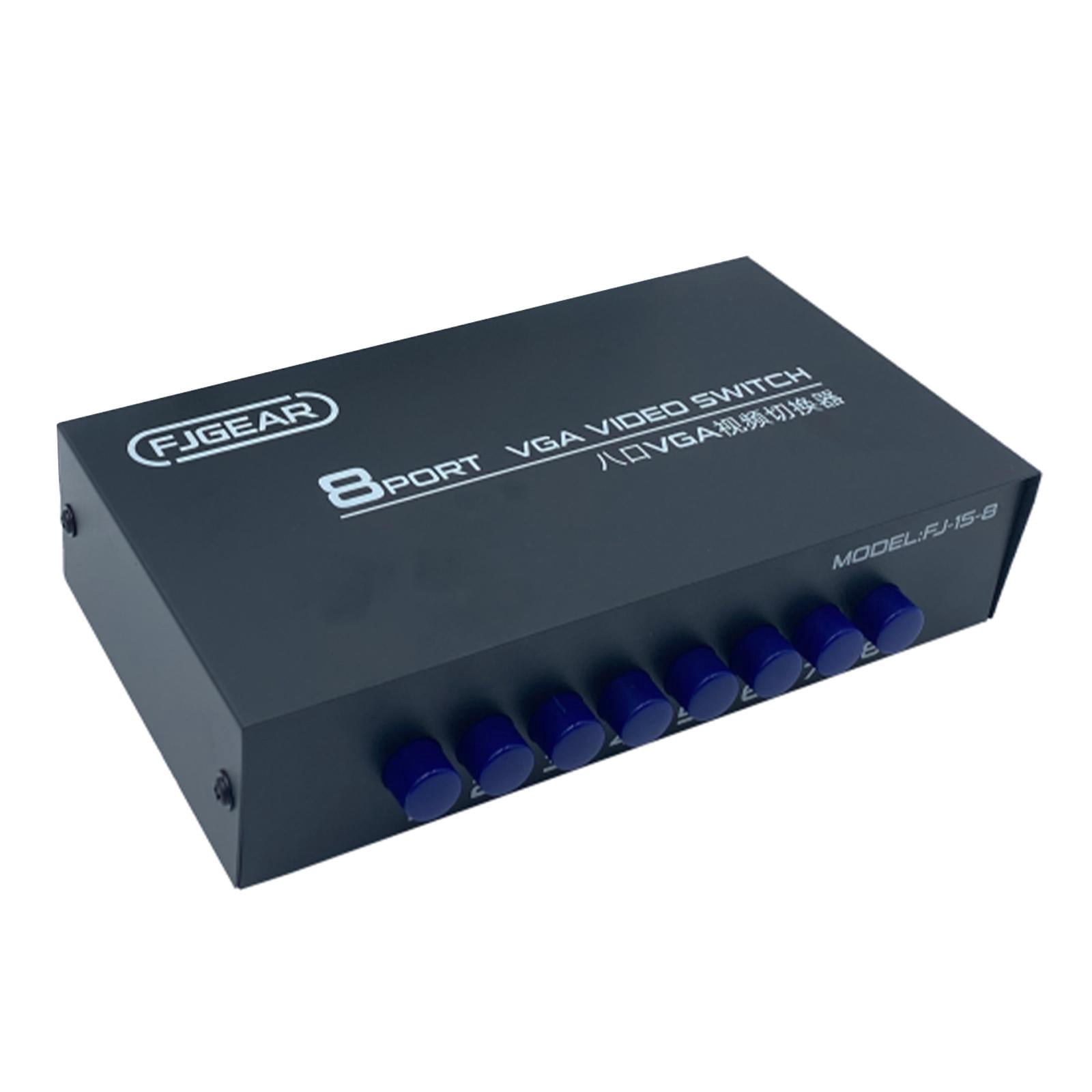 8-Port VGA Switch Push Button 8 in 1 Out Adapter for Monitor Sharing ...