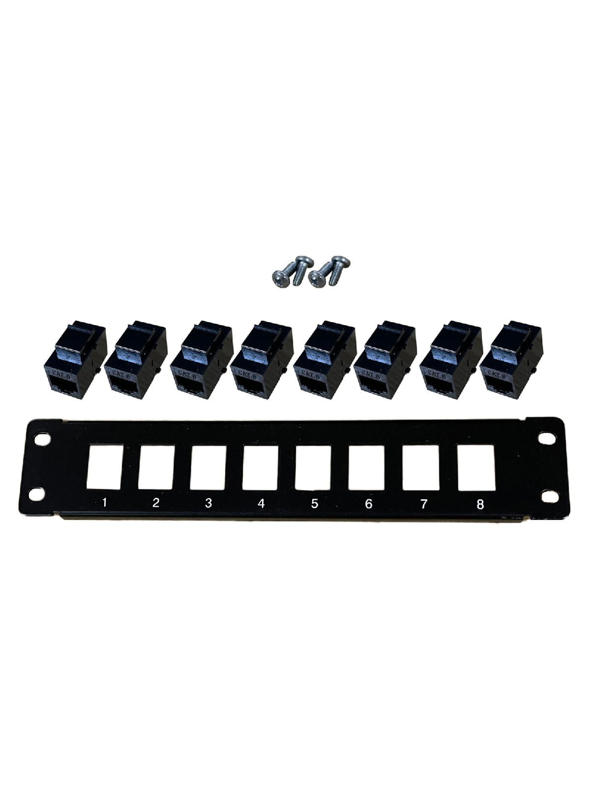 8-Port for Cat 6 Shielded Patch Panel RJ45 Network 10G Ready Metal ...