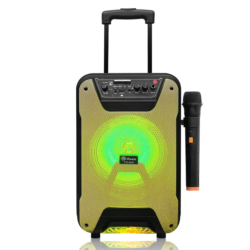 8"Portable Trolley Bluetooth Speaker Small PA System Stereo Heavy Bass ...