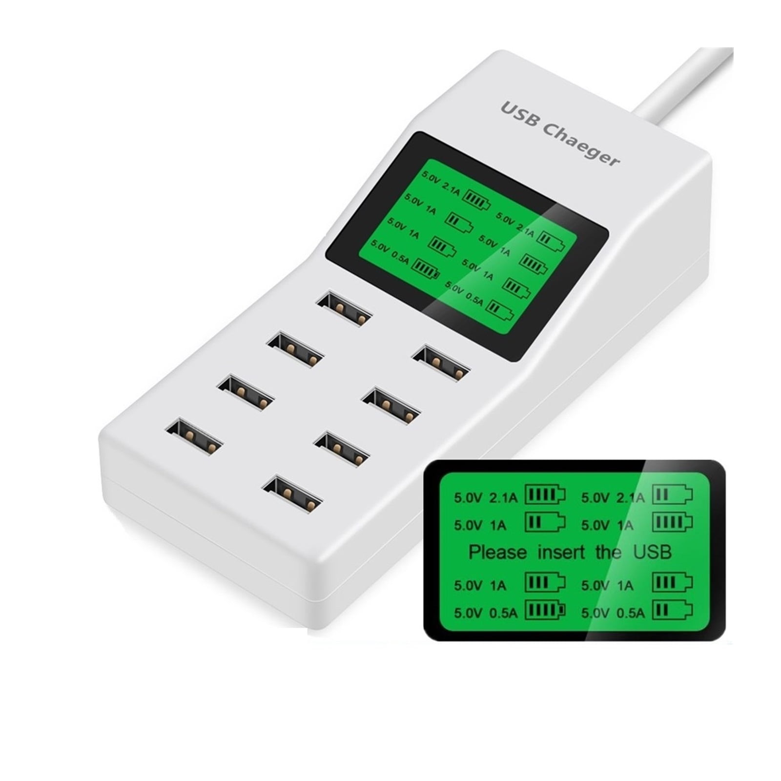 8 Ports USB Charger Mobile Phone Chargers 40W 8A Multi USB Socket with ...