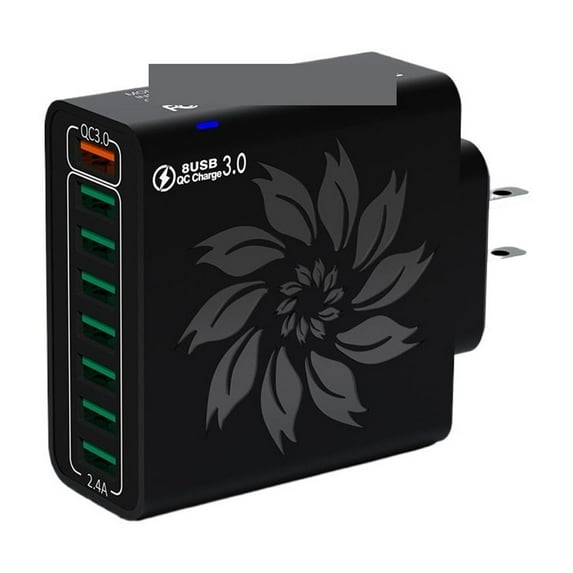 8 Ports USB Charger QC 3.0 Fast Charging US Plug 65W Fast Charger Power ...