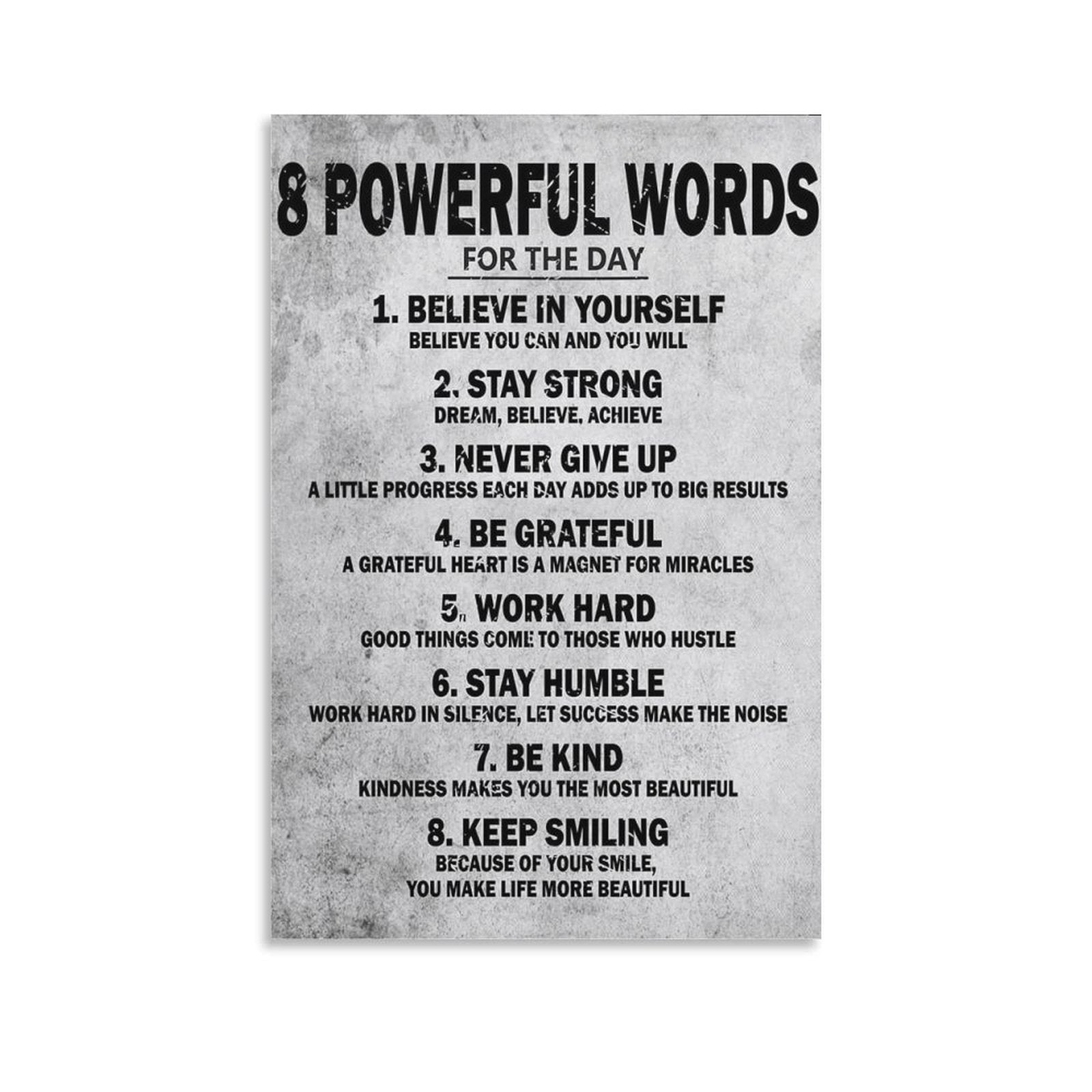 8 Powerful Words of Life Home Decor Poster Wall Art Hanging Picture ...