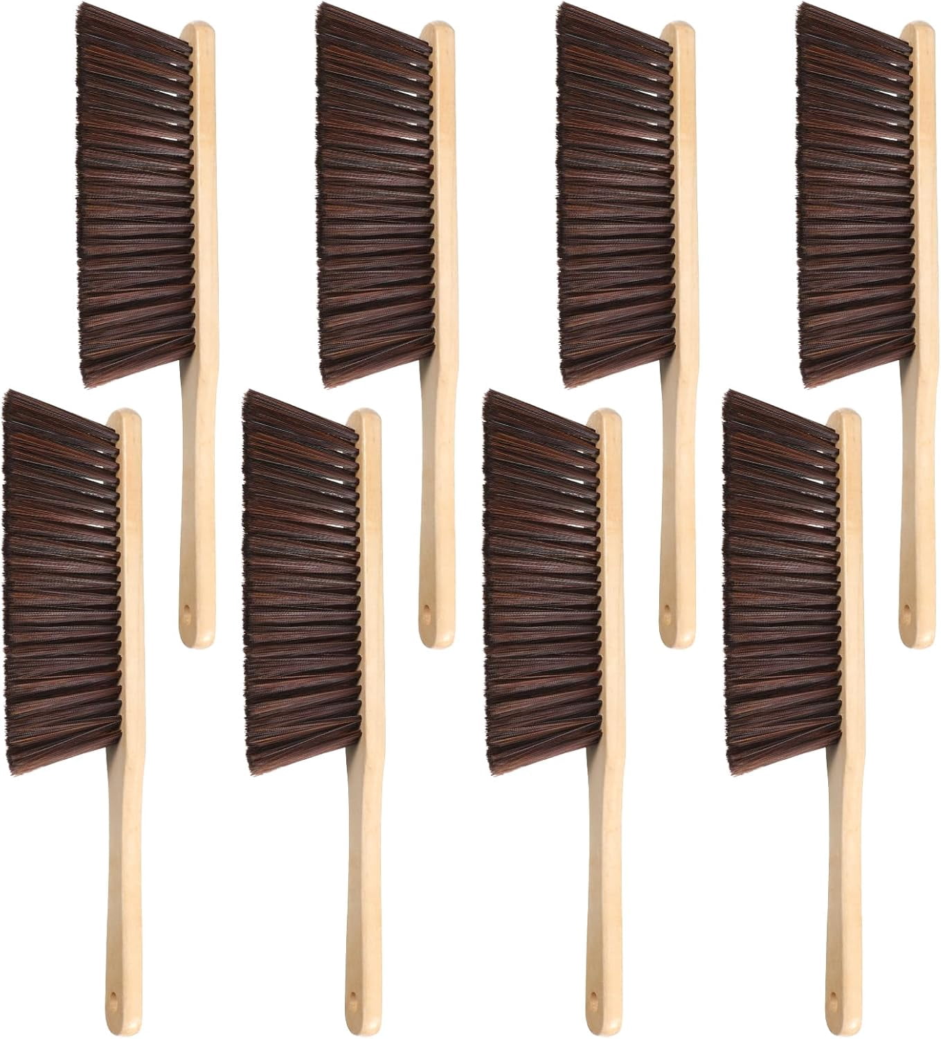 8 Psc Wooden Dust Brush Bulk Hand Broom Brush Long Handle Soft Bristle ...