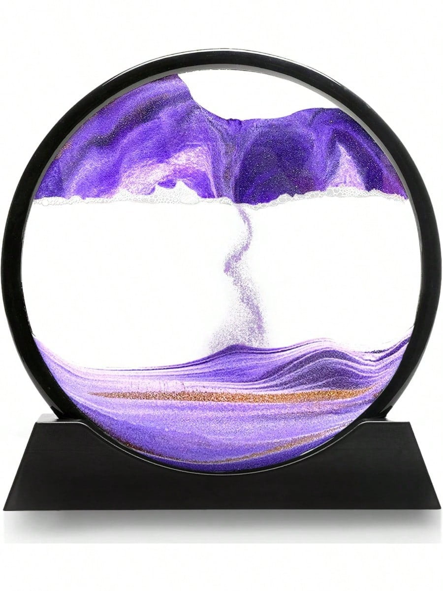 8" Purple Moving Sand Art Liquid Motion - 3D Color Quicksand Decor Deep ...