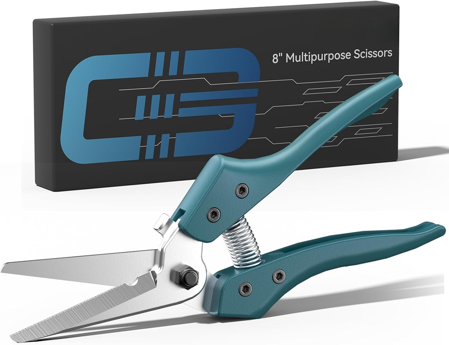 8" Purpose Heavy Duty, Ultra Tin Snips with Notch, Finely Serrated ...