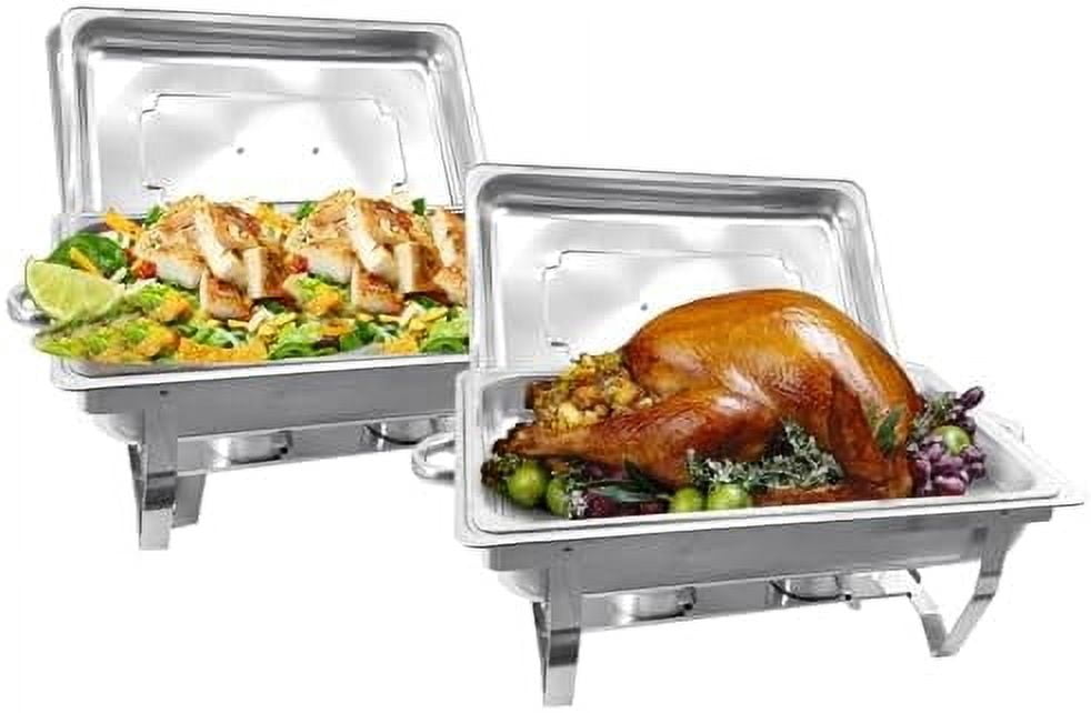 8 QT 2 Pack Chafing Dish Buffet Set Stainless Steel, Buffet Servers and ...