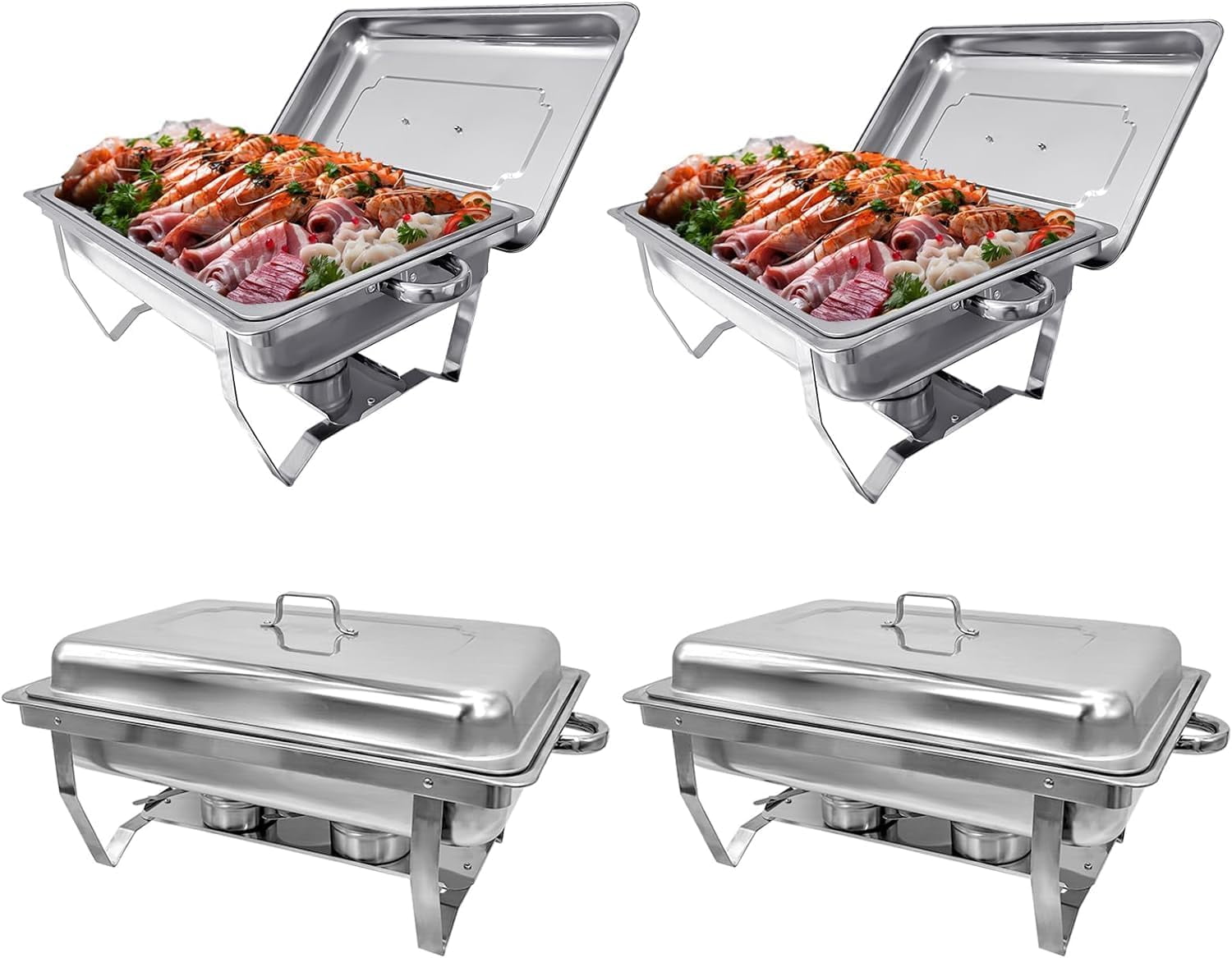 8 QT 2 Pack Chafing Dish Buffet Set Stainless Steel, Buffet Servers and ...