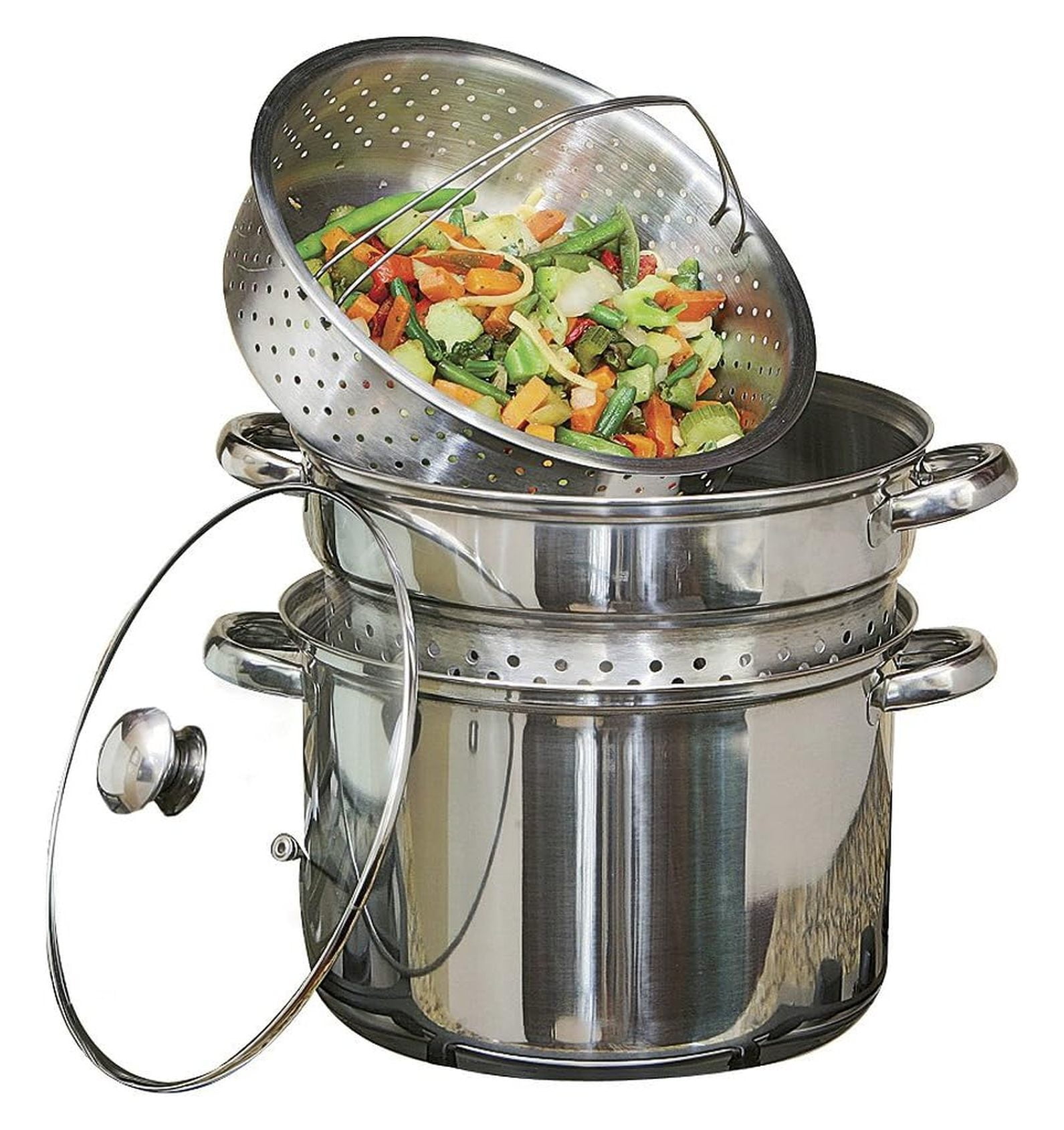 Stainless Steel 8 Qt Multi-Cooker Stovetop Pressure Cooker & Canner ...