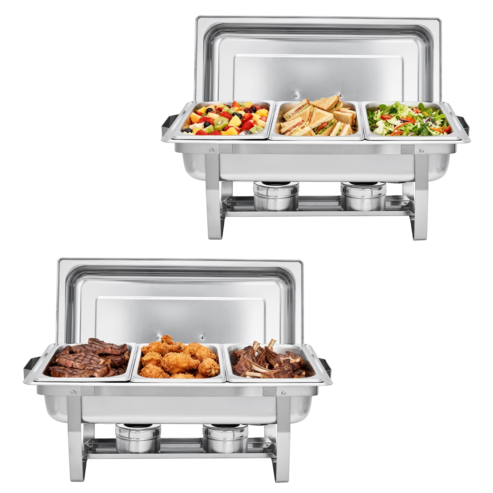 8 QT Chafing Dish Buffet Set, 2/4/6 Pack Stainless Steel Chafing Dishes ...