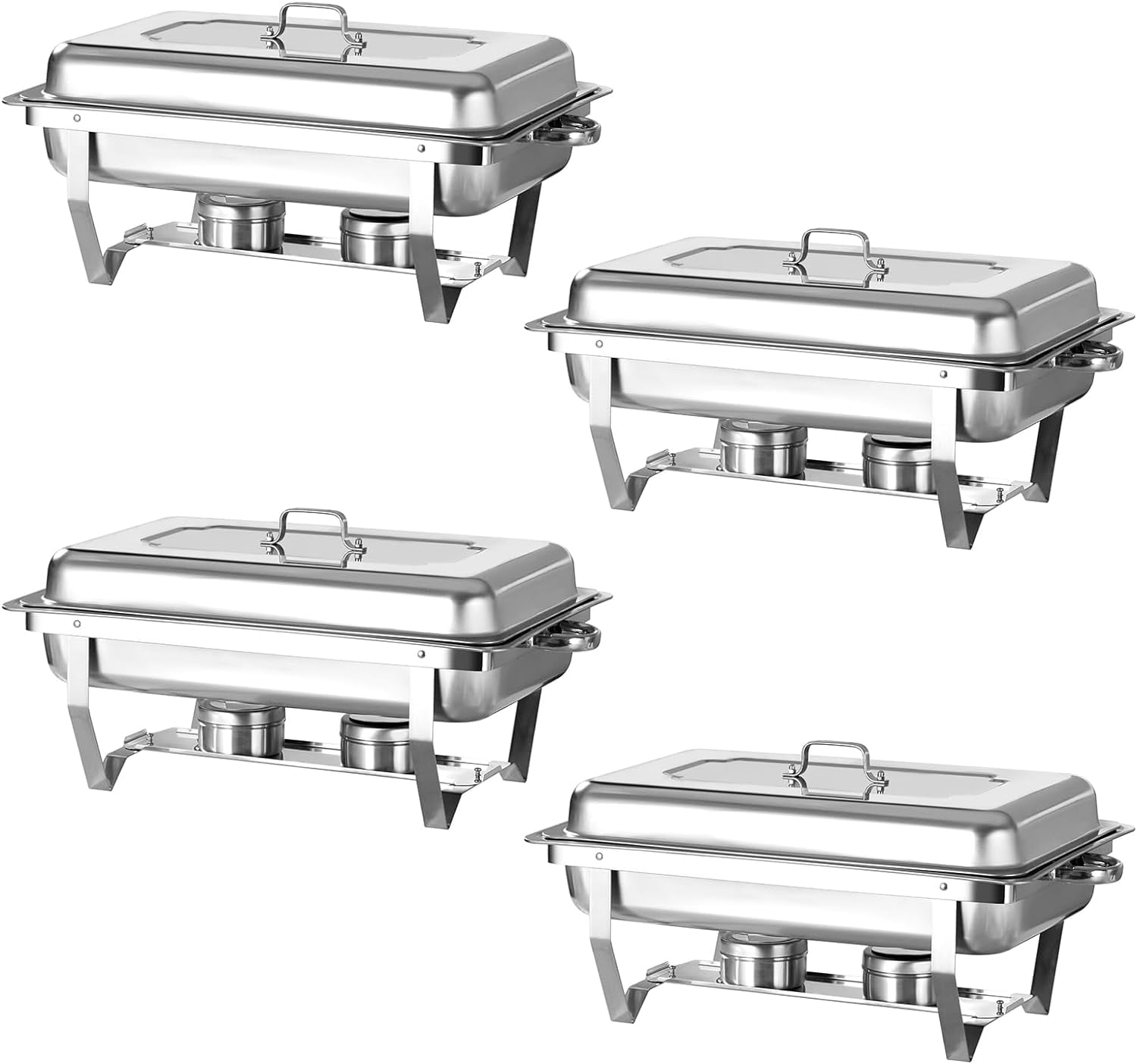 8 QT Chafing Dishes, 4 Pack Premium Stainless Steel Complete Set ...