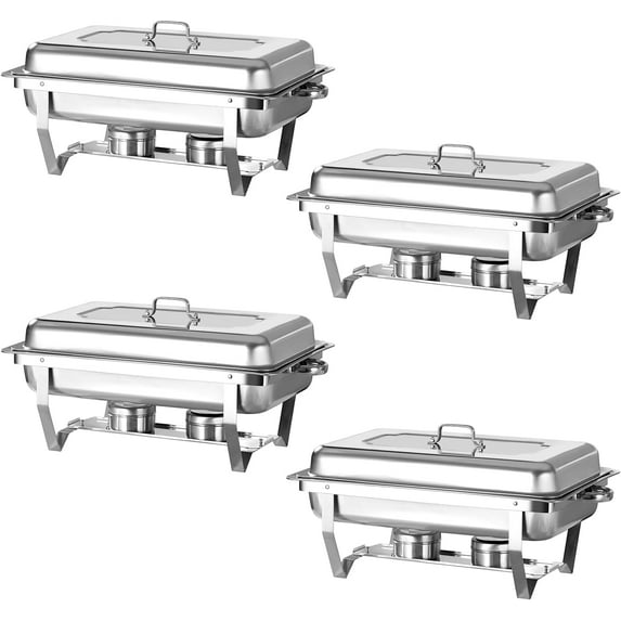 8 QT Chafing Dishes, 4 Pack Premium Stainless Steel Complete Set ...