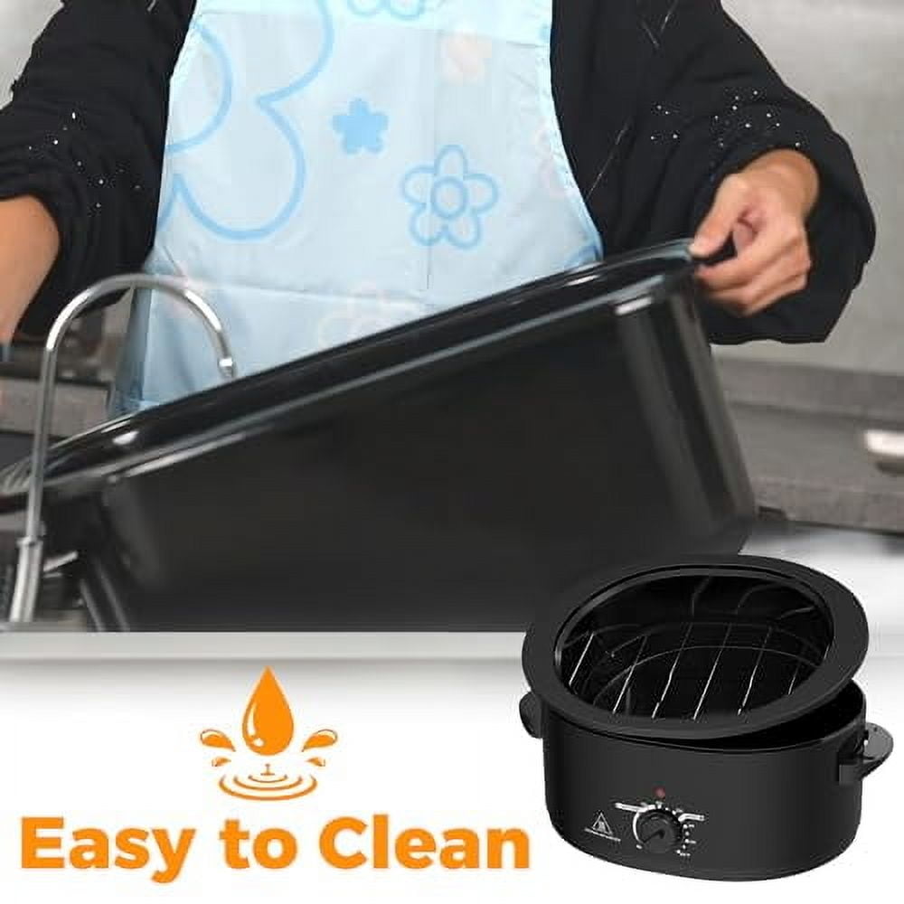 8 QT Electric Roaster Oven with Self-Basting Lid, Turkey Roaster Oven ...