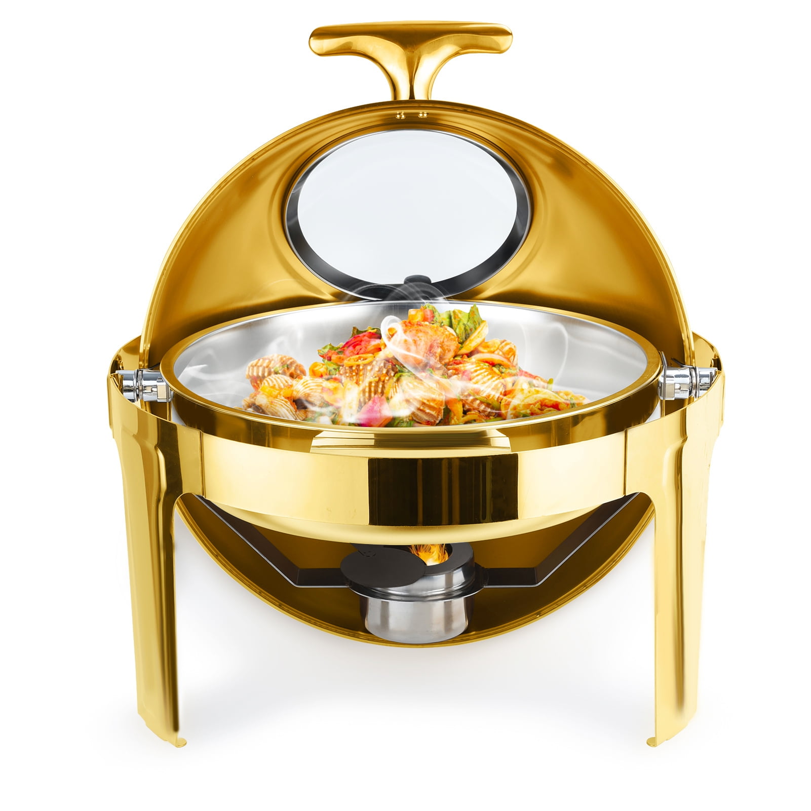 8 Qt Chafing Dish Buffet Set with Visible Glass Lid and Holder ...