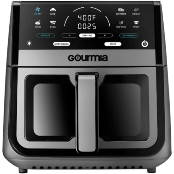 8 Qt Digital Window Air Fryer with 8 One-Touch Cooking Functions, Gray ...