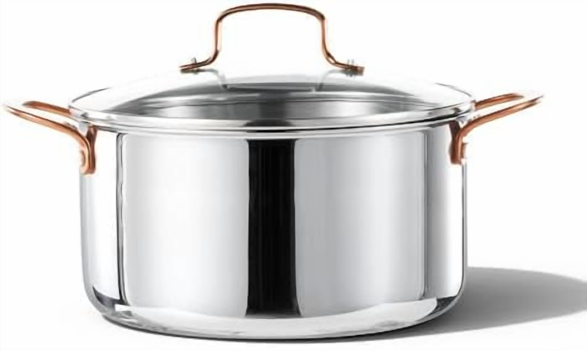8 Qt Tri-Ply Stainless Steel Stockpot, Non-Toxic Stock Pot with Lid ...
