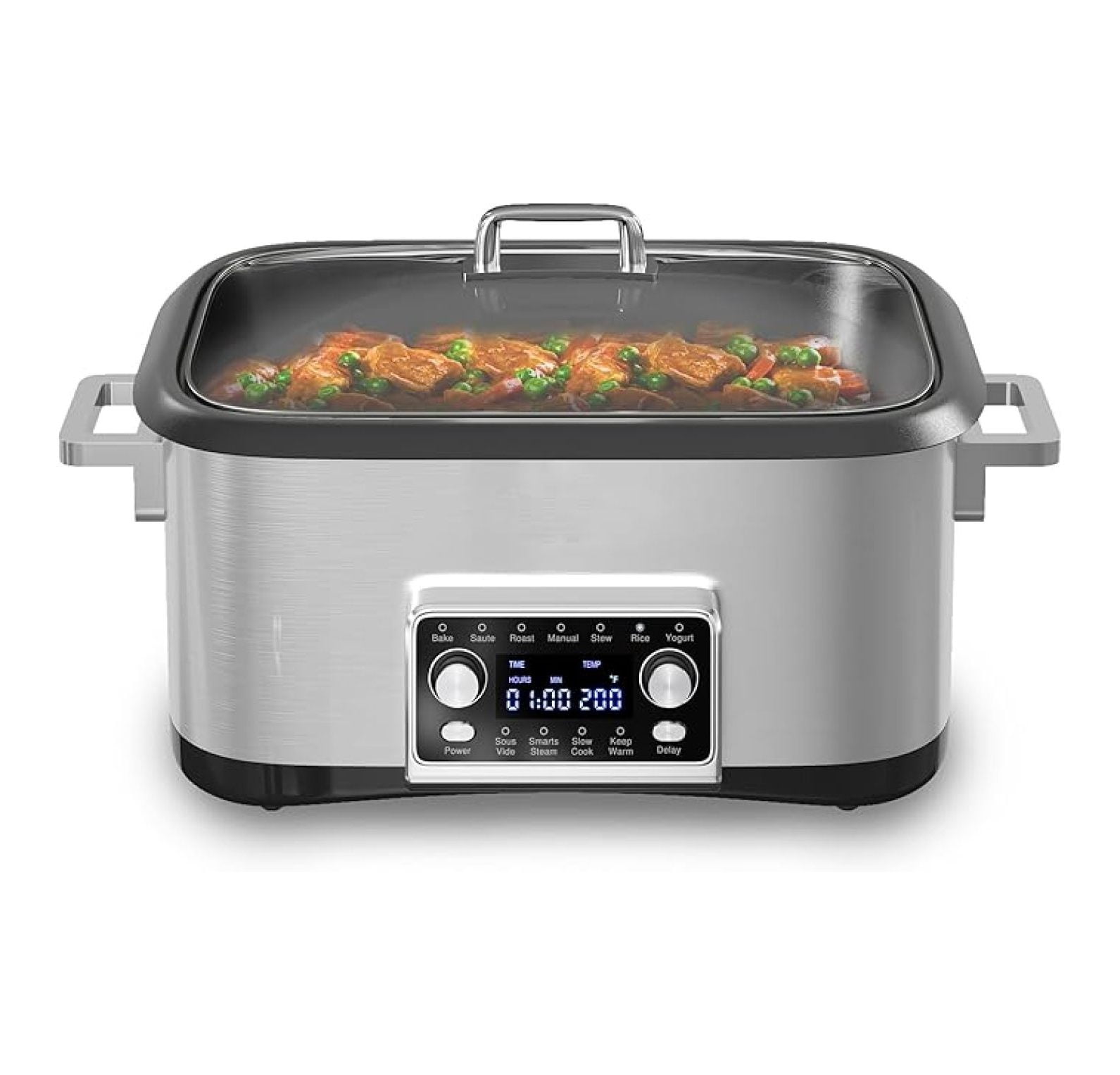 8 Quart 12-IN-1 Multi Cooker, Digital Programmable Slow Cooker with LED ...