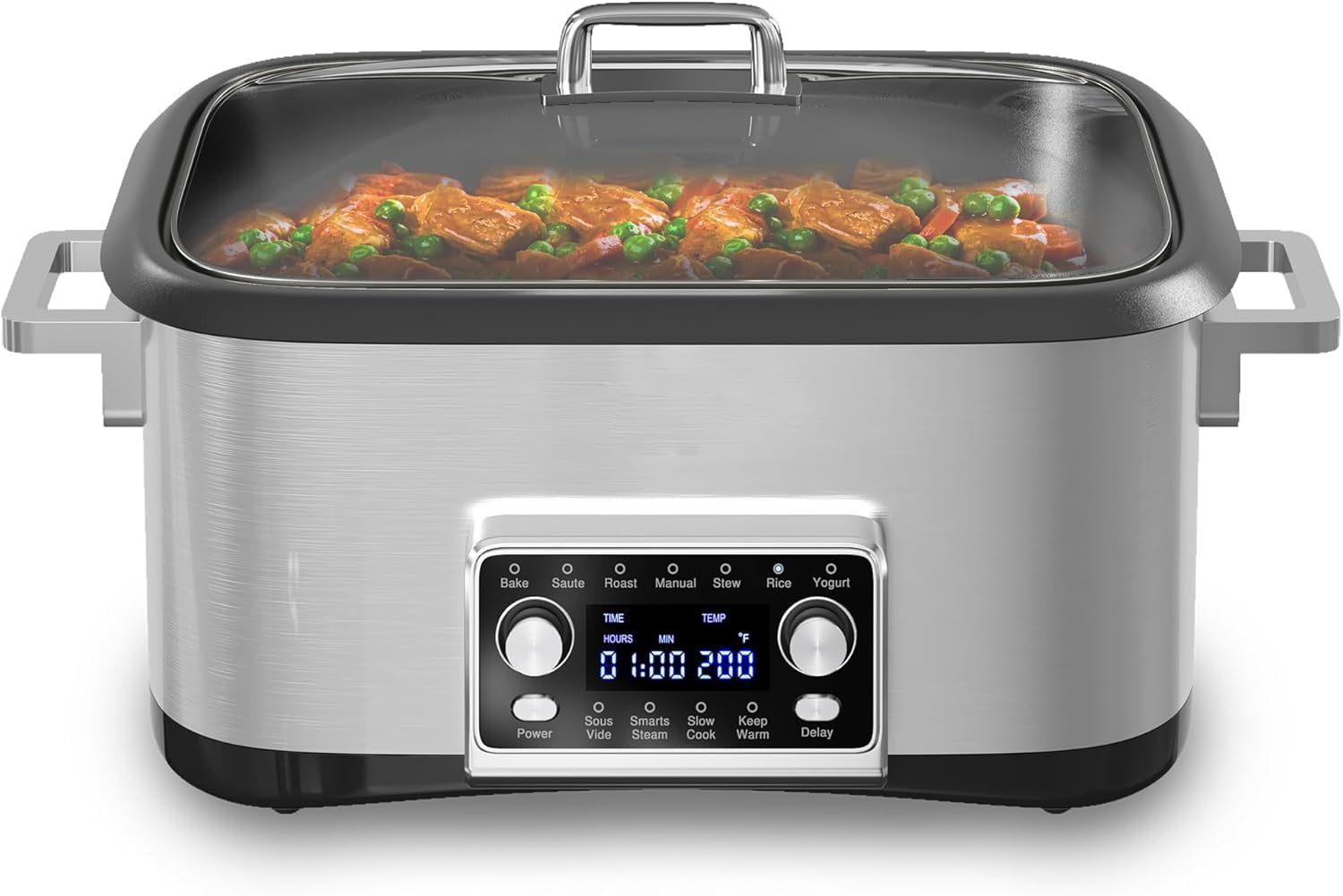 8 Quart 12-IN-1 Multi Cooker, Digital Programmable Slow Cooker with LED ...