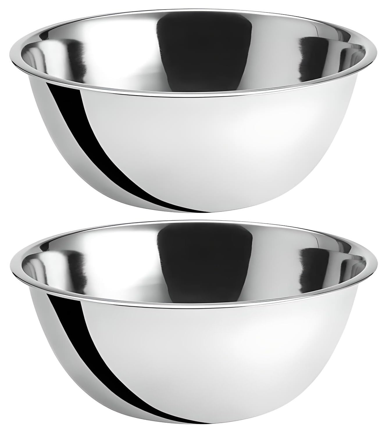 8 Quart Mixing Bowls | Set of 2 | 13.25-Inch Stainless Steel ...