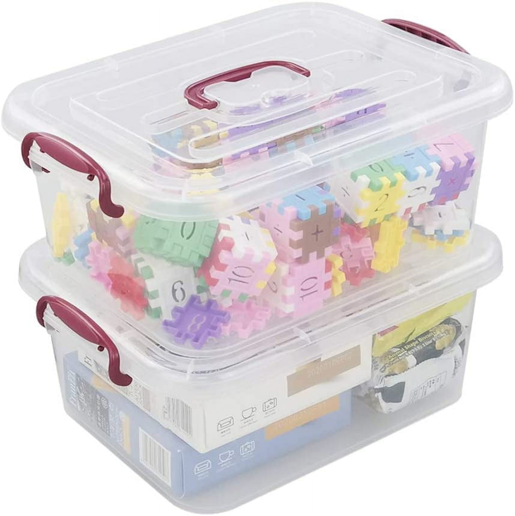 8 Quart Plastic Latching Storage Bins, Storage Boxes with Lids Set of 2 ...