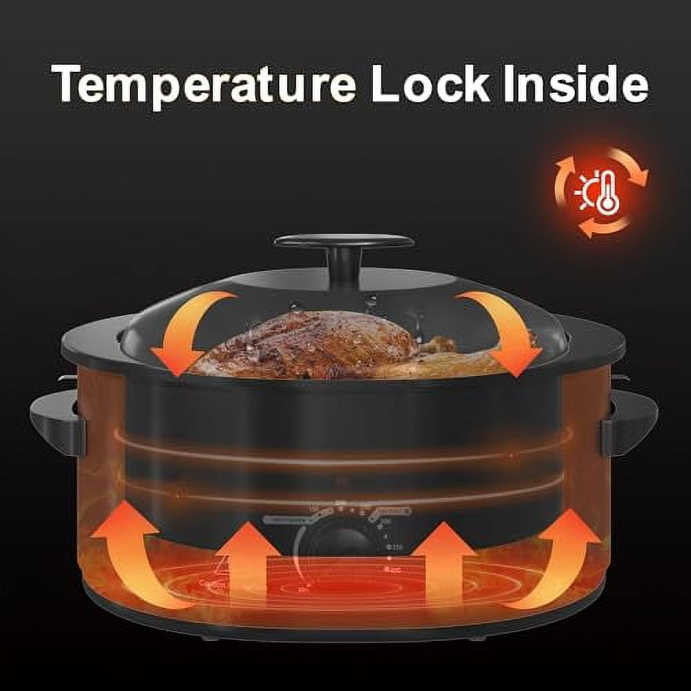 8 Quart Roaster Slow Cooker, 2-in-1 Electric Roaster Oven up to 400°F ...