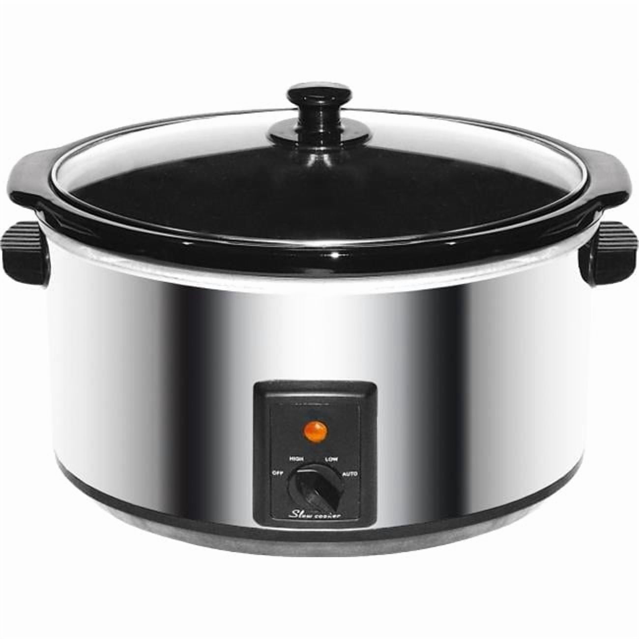 Walmart 8 Quart Stainless Steel Slow Cooker with Removable Ceramic Pot ...