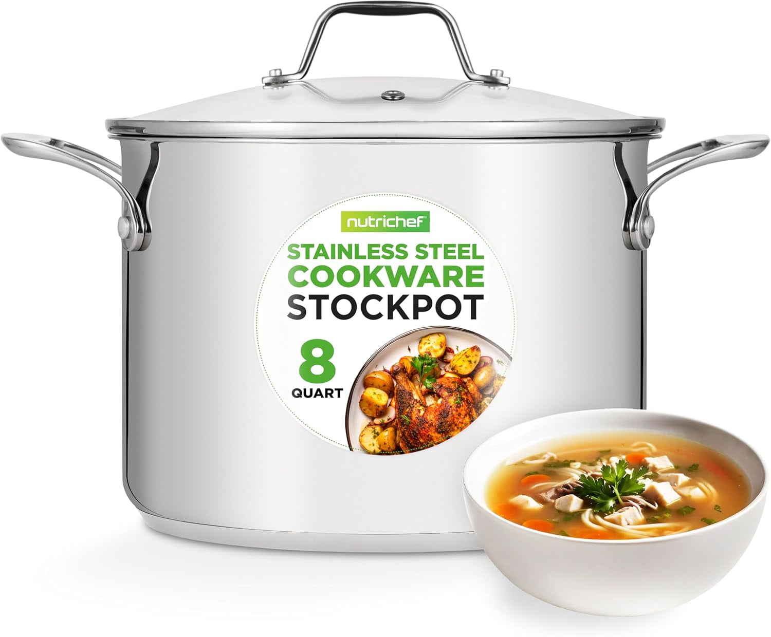 8-Quart Stainless Steel Stock Pot – 18/8 Food-Grade Induction-Ready Pot ...